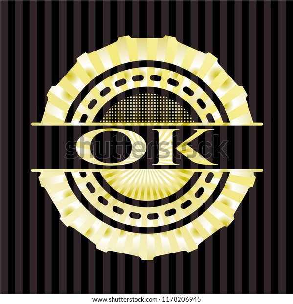 Ok Gold Badge Stock Vector (Royalty Free) 1178206945 | Shutterstock