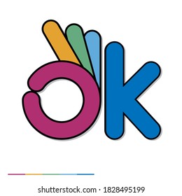 Ok Good Gesture Logo Design Template Stock Vector (Royalty Free ...