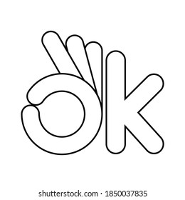 Vektor Stok Ok Good Gesture Logo Design Template (Tanpa Royalti ...