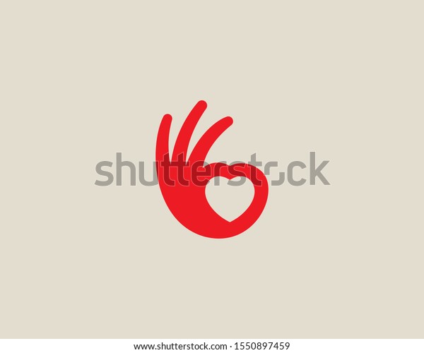 Ok Hand Logo Design Modern Minimal: vetor stock (livre de direitos ...