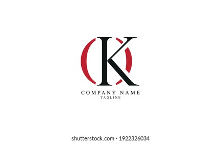Ok Ko Letter Logo Design Template Stock Vector (Royalty Free ...