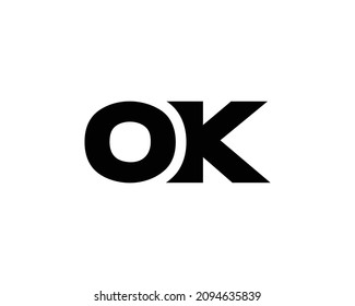 Ok Letter Logo Design Vector Template Stock Vector (Royalty Free ...