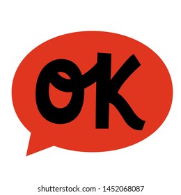 Ok Lettering Banner Speech Bubble Poster Stock Vector (Royalty Free ...