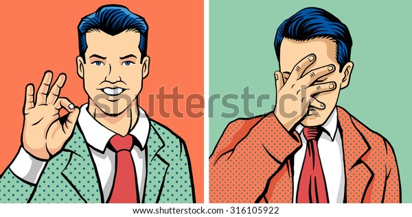 Ok Man Facepalm Man Vector Illustration Stock Vector (Royalty Free ...