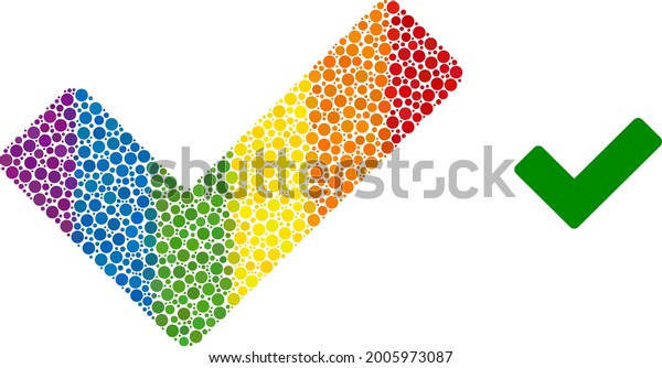 Ok Sign Collage Icon Circle Spots Stock Vector (Royalty Free ...