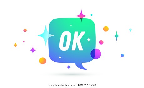 Ok Speech Bubble Set Chat Message Stock Vector (Royalty Free) 1837119793