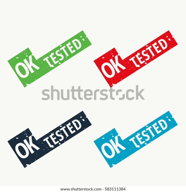 Ok Tested Stamp Check Mark Style Stock Vector (Royalty Free) 583111384 ...