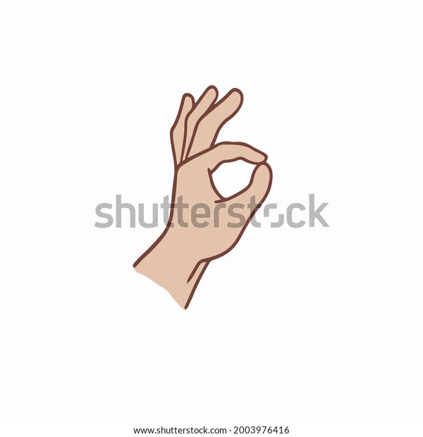 Okay Hand Gesture Symbol Social Media Stock Vector (Royalty Free ...