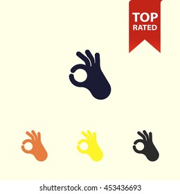 Okay Hand Sign Icon Stock Vector (Royalty Free) 453436693 | Shutterstock