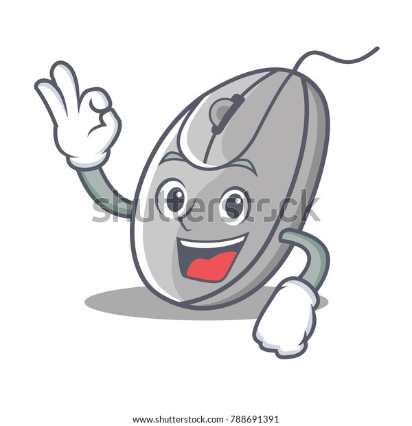 Okay Mouse Character Cartoon Style Stock Vector (Royalty Free ...
