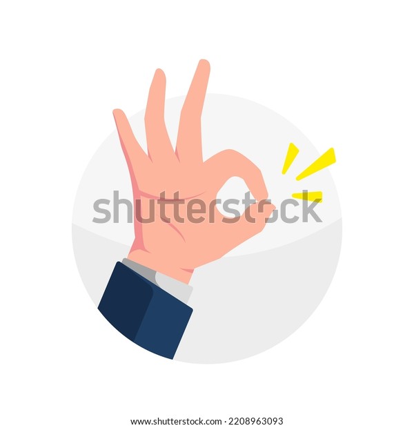 Oke Hand Gesture Done Concept Illustration Stock Vector (Royalty Free ...