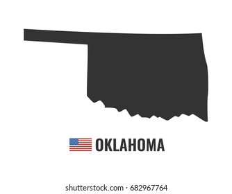 Oklahoma Map Isolated On White Background Stock Vector (Royalty Free ...