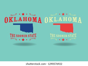 Oklahoma Map Nickname Sooner State Vector : image vectorielle de stock ...