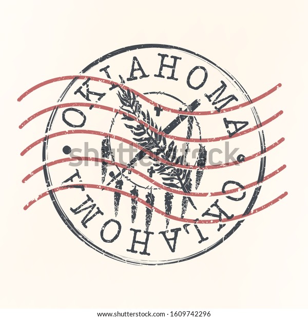 Oklahoma Stamp Postal Silhouette Seal Passport Stock Vector (Royalty ...
