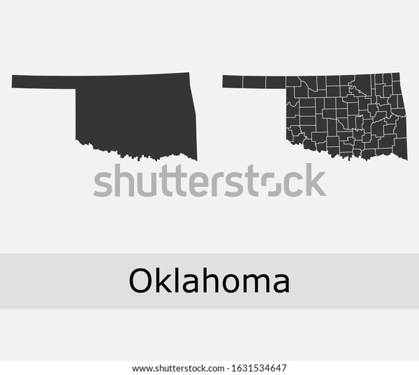 Oklahoma Vector Maps Counties Townships Regions Stock Vector (Royalty ...