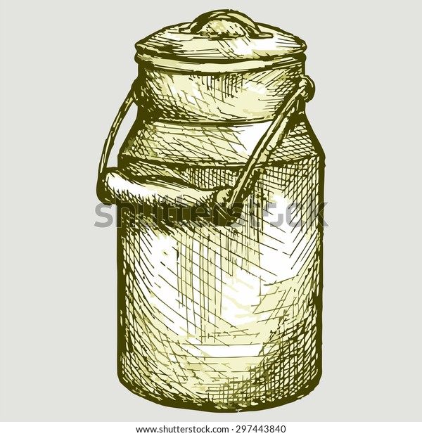 Old Aluminium Milk Can Vector Image Stock Vector (Royalty Free ...