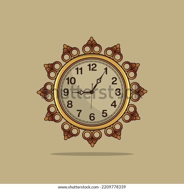 Old Antique Wall Clock Face Showing Stock Vector (Royalty Free ...