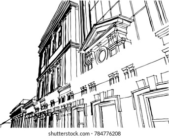 Spain Barcelona Architecture Hand Drawn City Stock Vector (Royalty Free ...