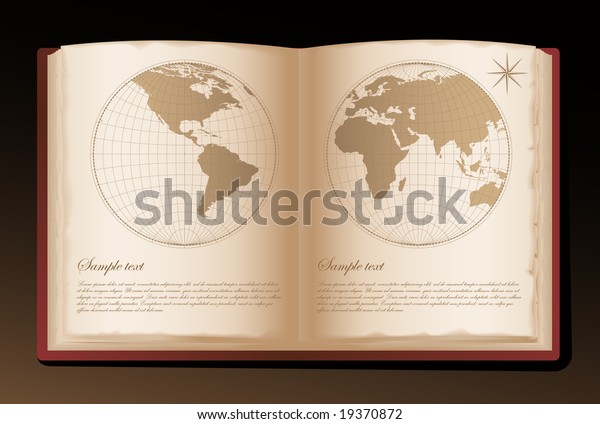 Old Atlas Book Space Text Vector Stock Vector (Royalty Free) 19370872