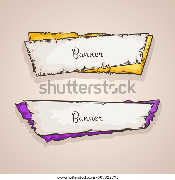 Old Banners Vector Collection Vintage Torn Stock Vector (Royalty Free ...