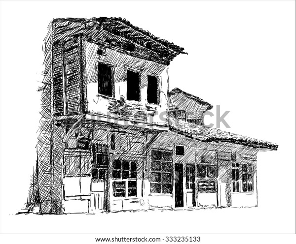 Old Bazaar Old Town Sketch Stock Vector (Royalty Free) 333235133 ...