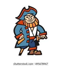 Old Bearded One Leg Pirate Tricorn Stock Vector (Royalty Free ...