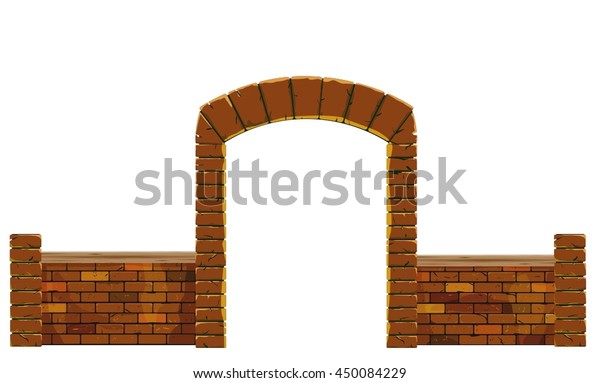 Old Brick Arch On White Background: vector de stock (libre de regalías ...