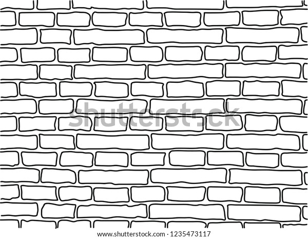 Old Bricks Vector Line Art Stock Vector (Royalty Free) 1235473117