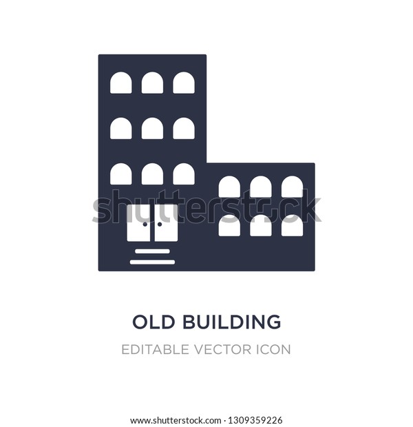 Old Building Icon On White Background Stock Vector (Royalty Free ...