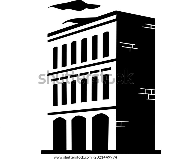 Old Building Simple Design Logo Stock Vector (Royalty Free) 2021449994 ...