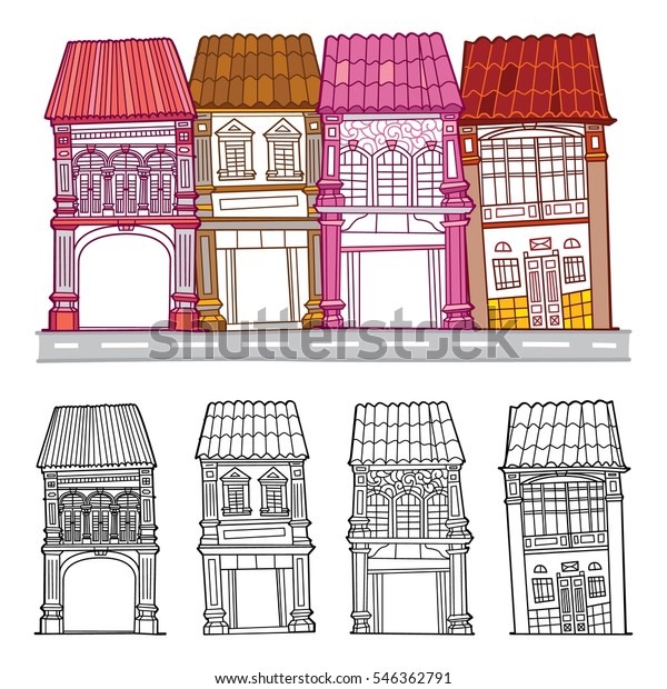 Old Building Old Town Stock Vector (Royalty Free) 546362791 | Shutterstock
