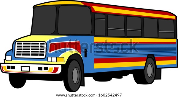 Old Bus Vector Cartoon Illustration Stock Vector (Royalty Free ...