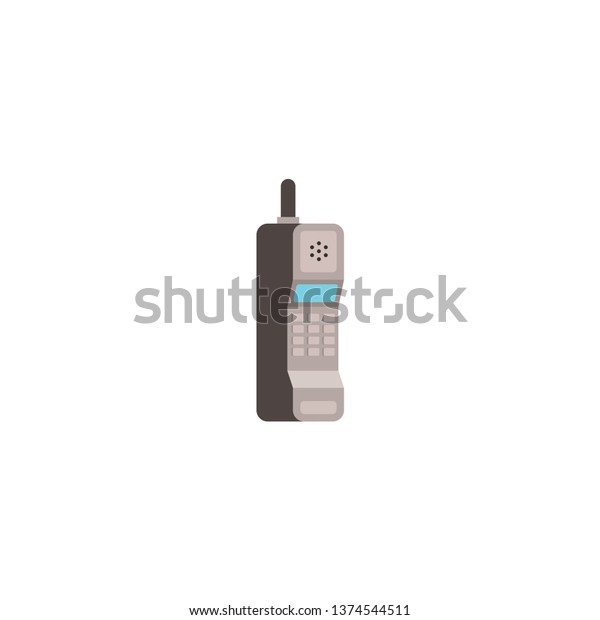 Old Cell Phone Icon On White Stock Vector (Royalty Free) 1374544511 ...