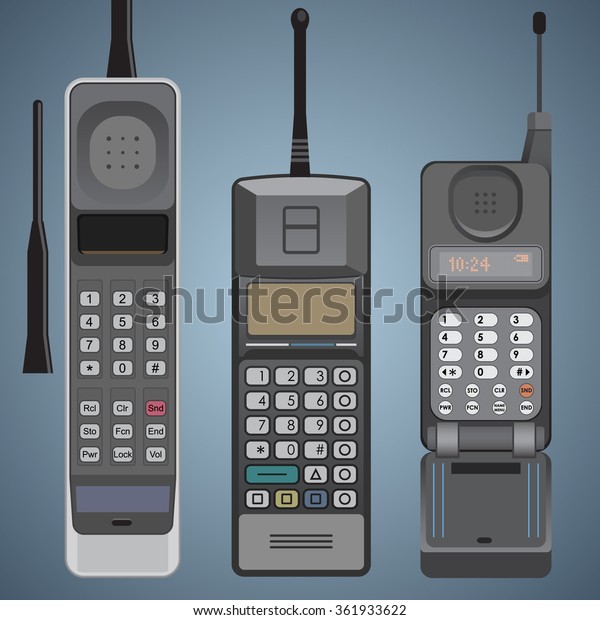 Old Cell Phones Flat Style Vector Stock Vector (Royalty Free) 361933622