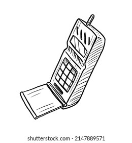 Old Cellphone Vector Illustration On White Stock Vector (Royalty Free ...