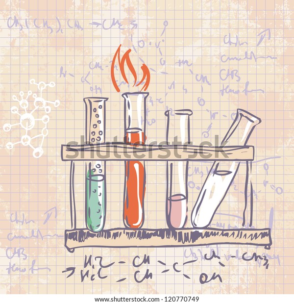 Old Chemistry Laboratory Vector Background Vintage Stock Vector ...