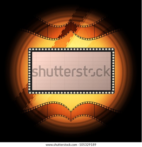 Old Cinema Sign Copy Space Vector Stock Vector (Royalty Free) 105329189 ...