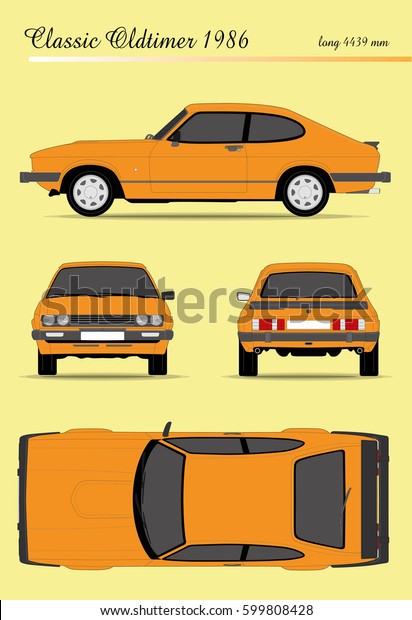 Old Classic Coupe Ford Capri Stock Vector (Royalty Free) 599808428