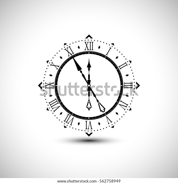 Old Clock Icon Roman Numbers Vector Stock Vector (Royalty Free ...