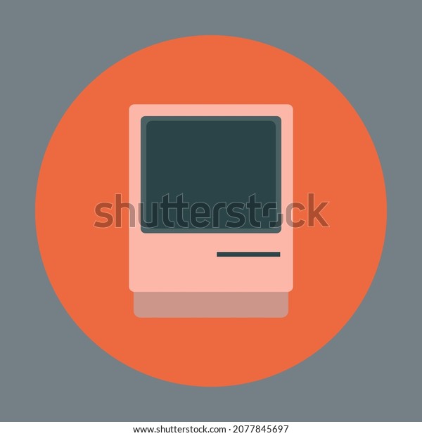 Old Computer Icon Retro Vintage Color Stock Vector (Royalty Free ...
