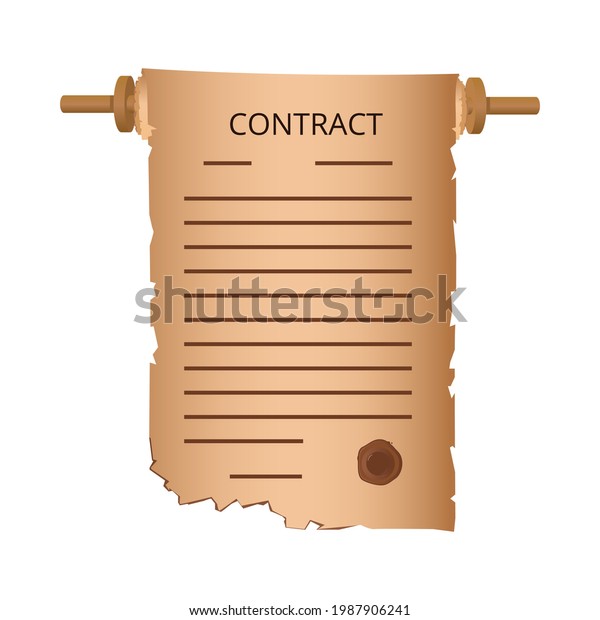 Old Contract Ancient Treaty On Parchment Stock Vector (Royalty Free ...