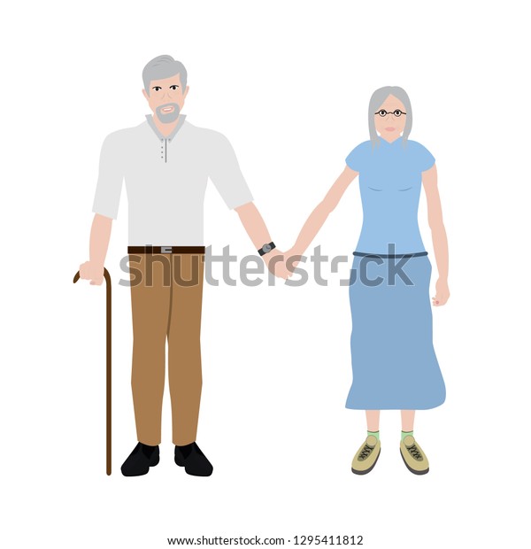 Old Couple Illustration Vector Stock Vector (Royalty Free) 1295411812 ...