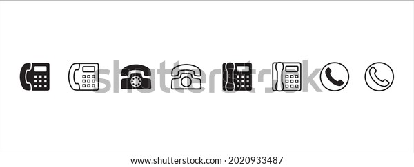 Old Dial Telephone Icon Vector Set Stock Vector (Royalty Free ...