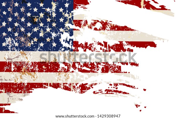 Old Distressed Grungy Usa Flag Design Stock Vector (Royalty Free ...