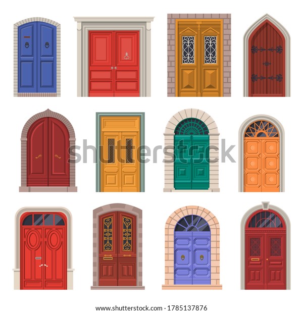 Old Door Vector Icon Vintage House Stock Vector (Royalty Free ...