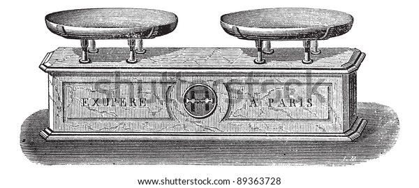 Old Engraved Illustration Balance Pendulum Scale Stock Vector (Royalty ...