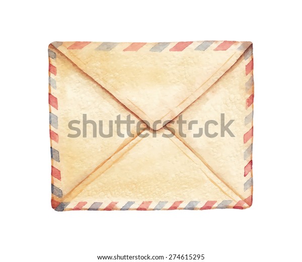 Old Envelope Painted Watercolor Vectorized Watercolor Stock Vector ...