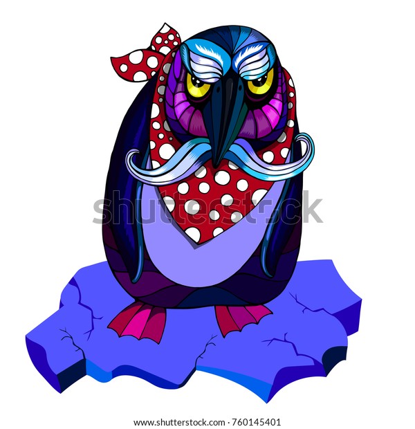 「Old Evil Penguin On Ice Floe」のベクター画像素材（ロイヤリティフリー） 760145401