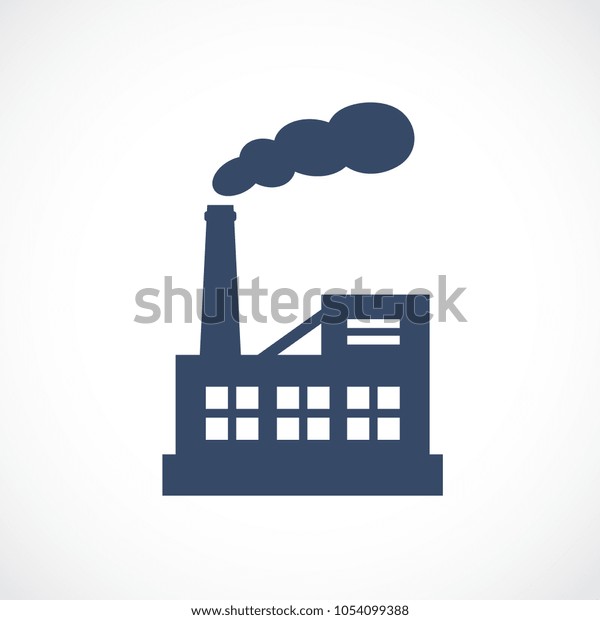 Old Factory Vector Icon On White Stock Vector (Royalty Free) 1054099388 ...