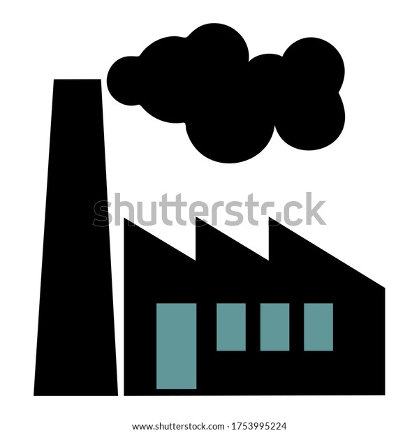 Old Factory Vector Silhouette On White Stock Vector (Royalty Free ...